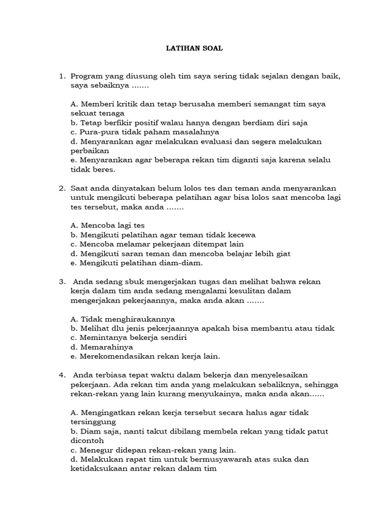 Latihan Soal Jejaring Kerja 1 | PDF