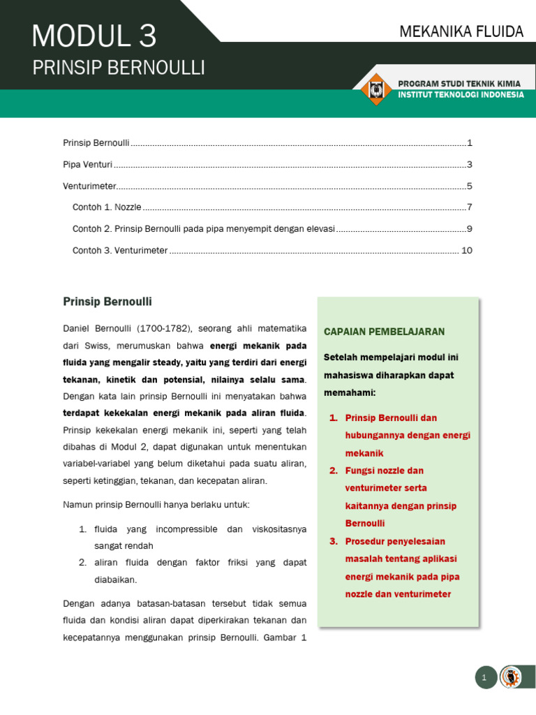 Prinsip Bernoulli | PDF