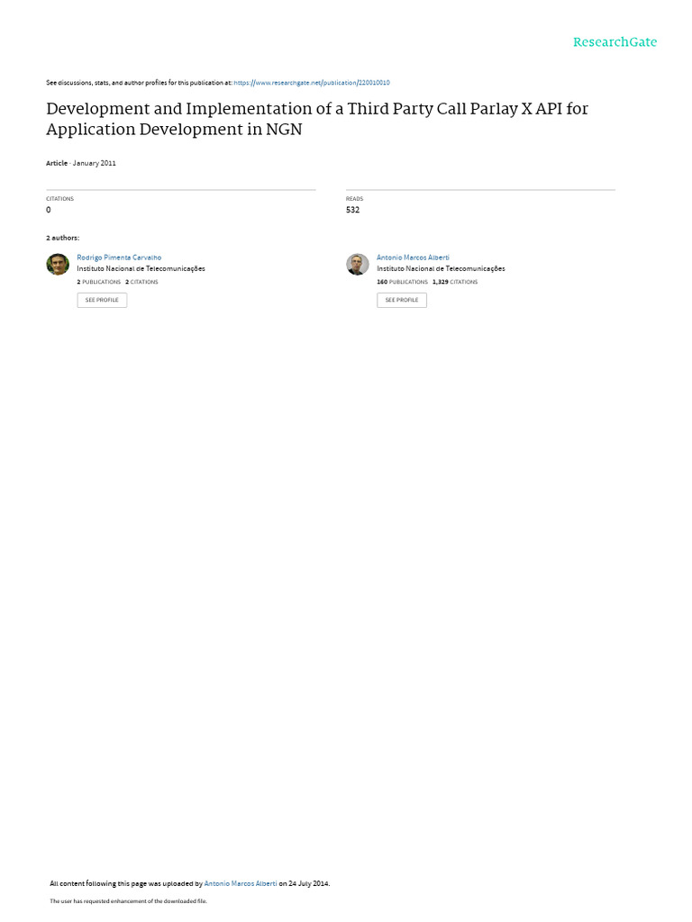 Developmentand Implementationofa Third Party Call Parlay | PDF | Web ...