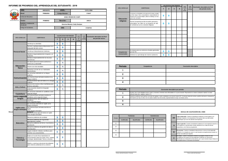 Boleta Prmaria | PDF | Segundo lenguaje | Lengua española
