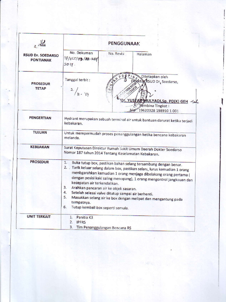 Sop 4. Penggunaan Hydrant | PDF