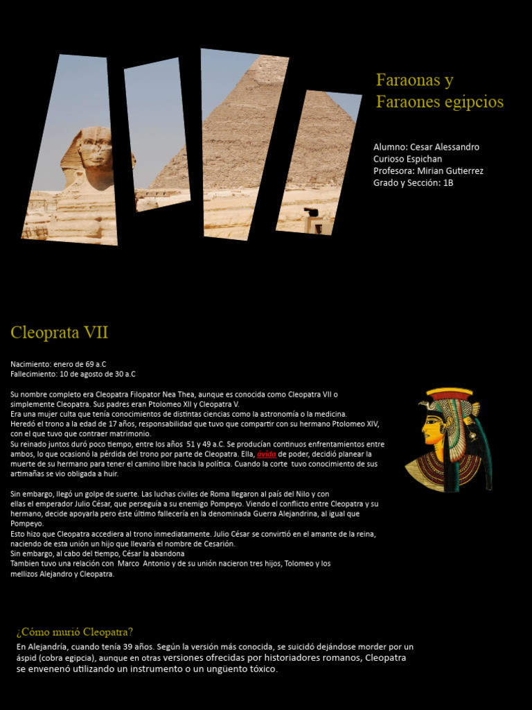 Faraones y Faraonas Egipcias | PDF | Cleopatra | Antiguo Egipto