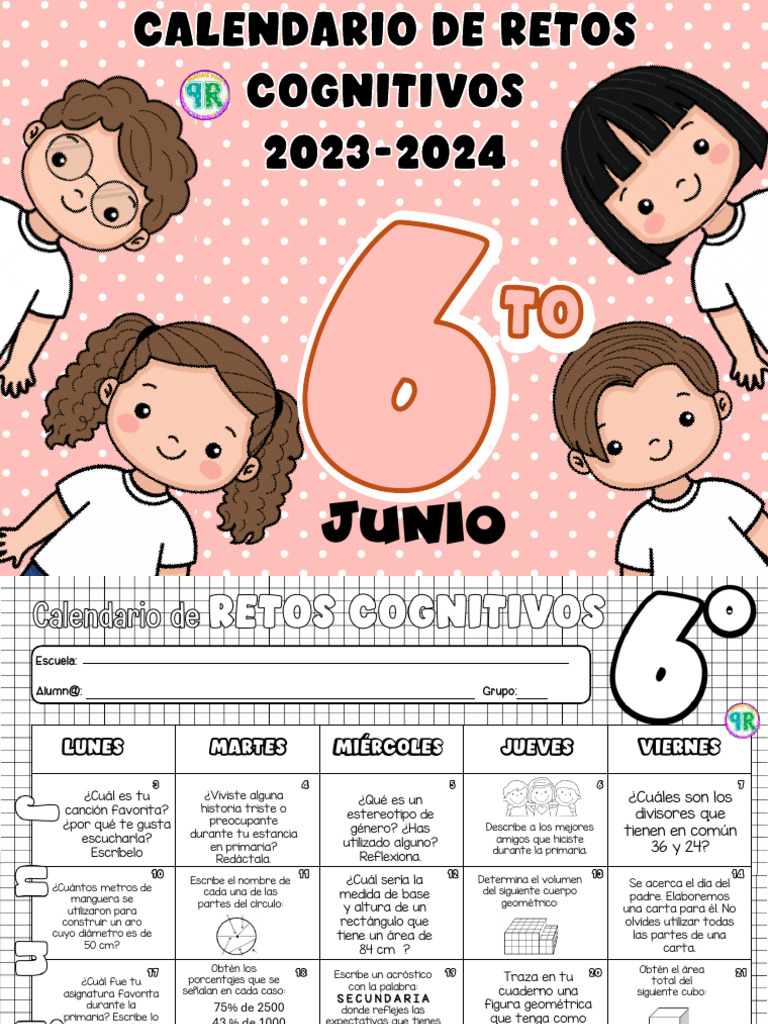 6° Calendario de Retos Cognitivos Junio | PDF