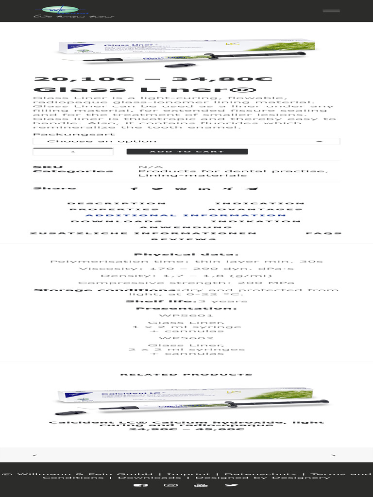 Glass Liner® Barium Glass Re-Enforced Ionomer Lining Material - WP ...