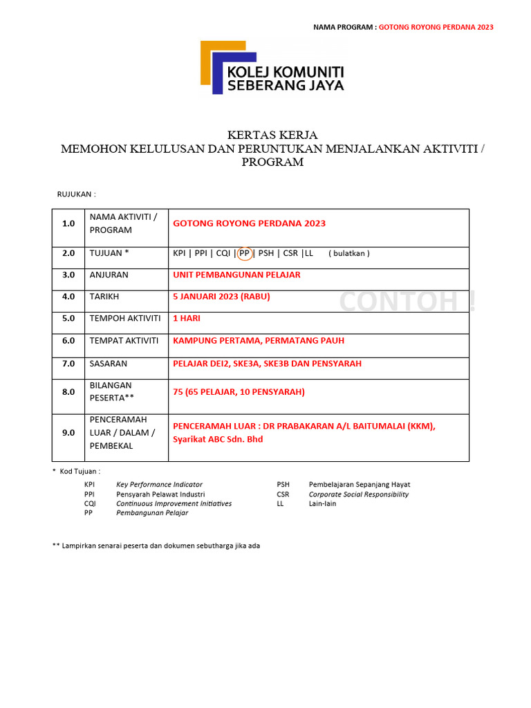 Format Kertas Kerja Baharu 2023 | PDF