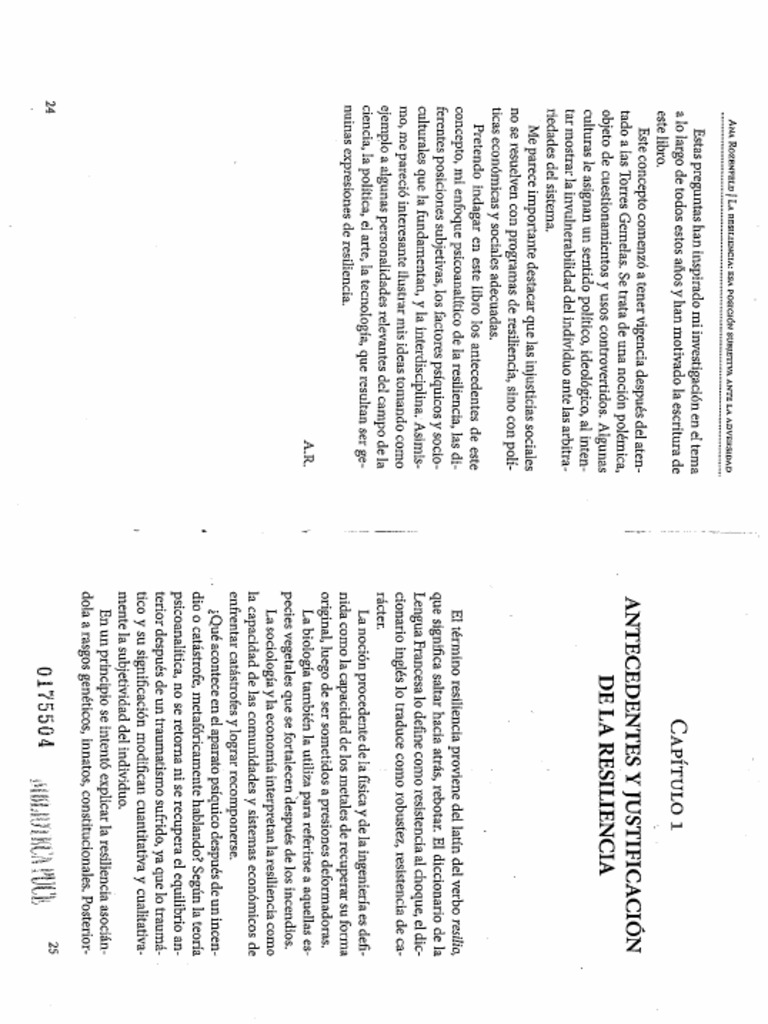 Rozenfeld. Resiliencia | PDF