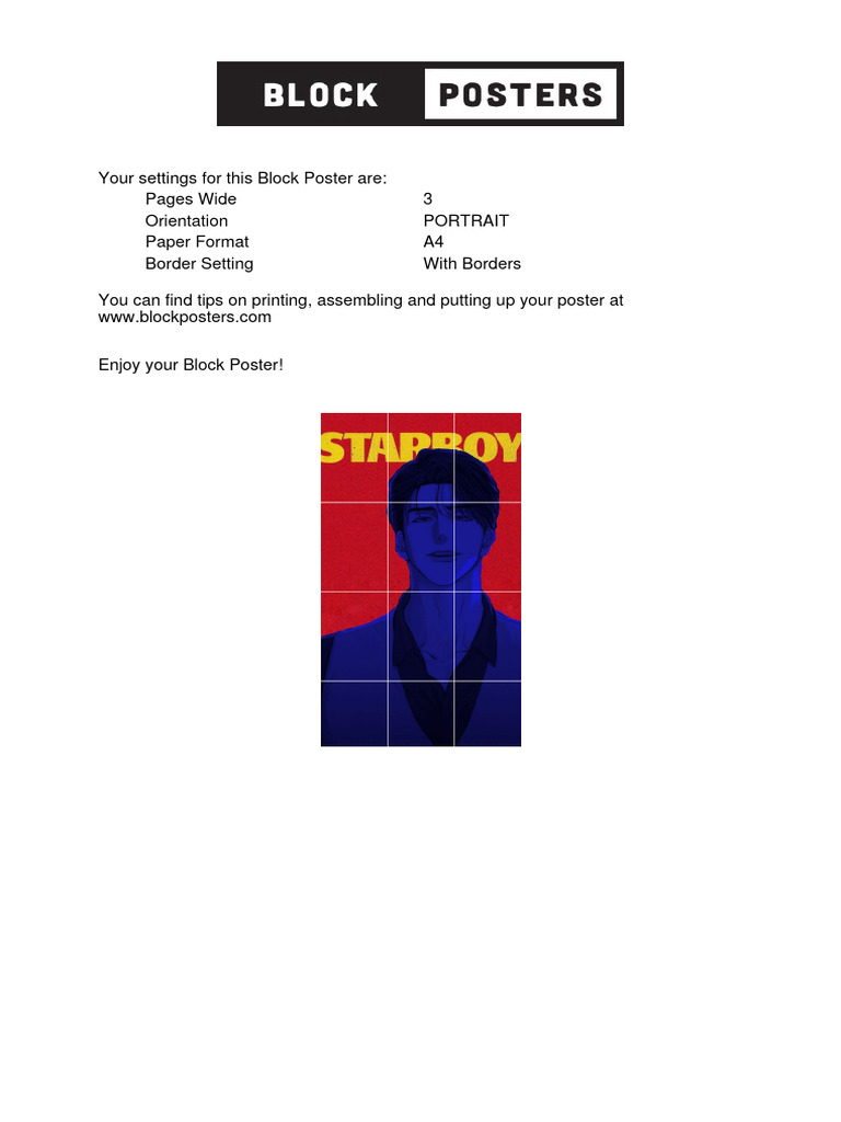 Block Poster Printing Settings Guide | PDF