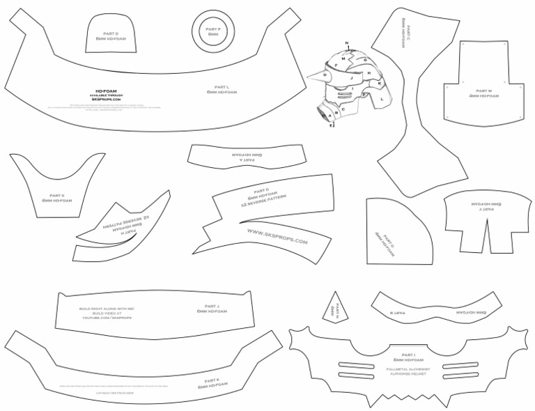 Alphonse Helmet Template SKS Props | PDF