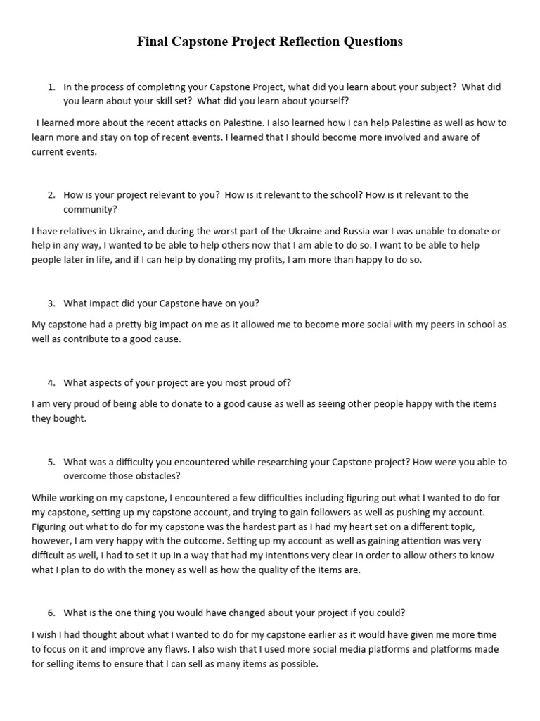 Capstone Final Reflection | PDF | Cognition | Social Psychology