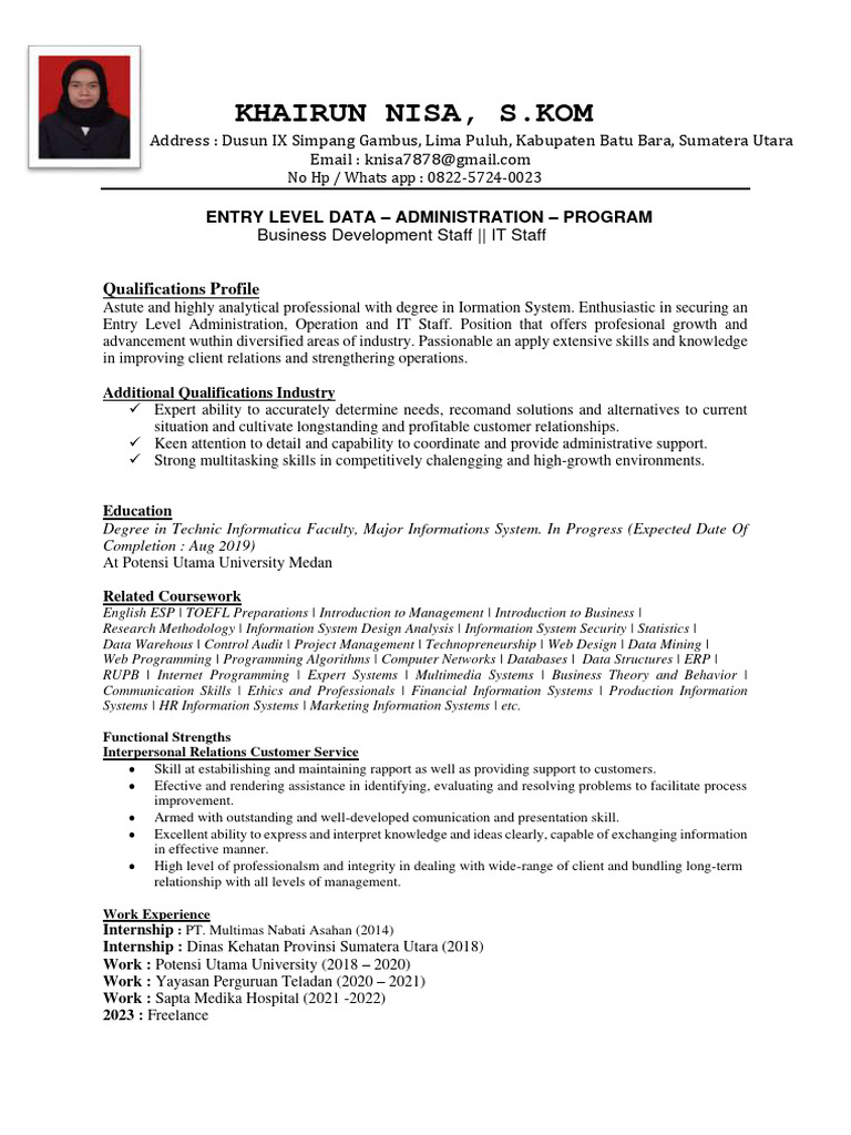 CV Nisa Terbaru 2023 | Download Free PDF | Information | Data