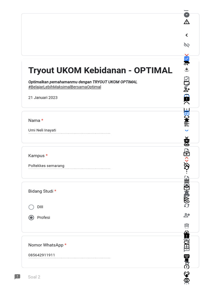 Tryout UKOM Kebidanan - OPTIMAL | PDF | Kesehatan Holistik