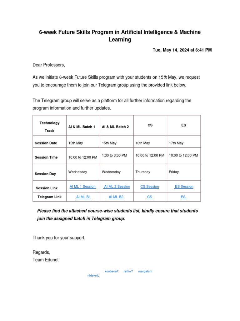 AI & ML Program for Students | PDF