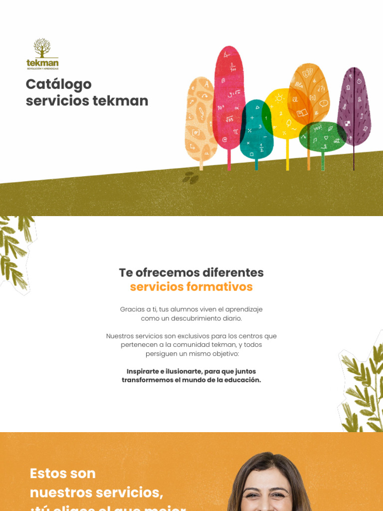 Catálogo SERVICIOS TEKMAN 23-24 (N) | PDF | Conferencia web | Aprendizaje