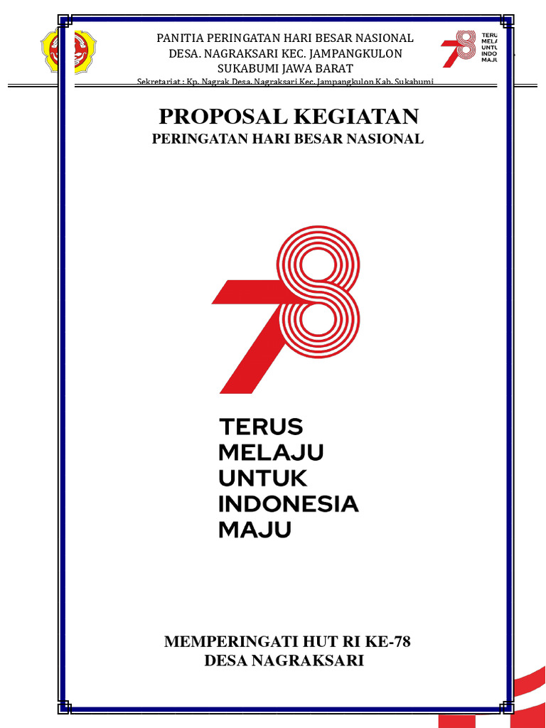 Proposal Kegiatan Hut Ri Ke 78 2023 | PDF