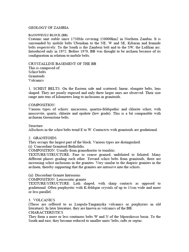 Bangweulu Block | PDF | Granite | Magma