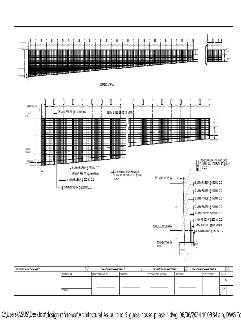 training center retaining wall plan | PDF
