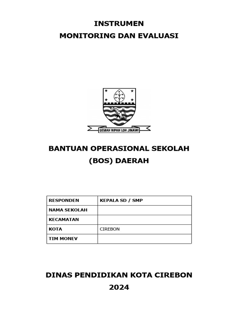 Form Instrumen BOSDA | PDF