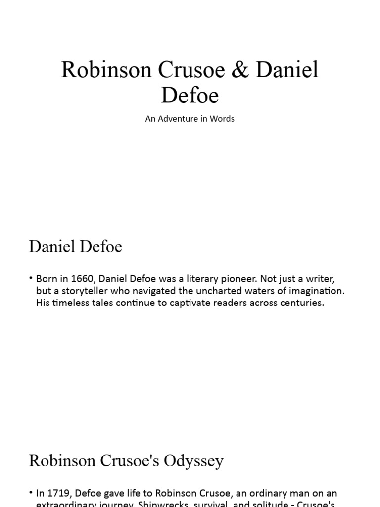 Robinson Crusoe & Daniel Defoe | PDF | Robinson Crusoe