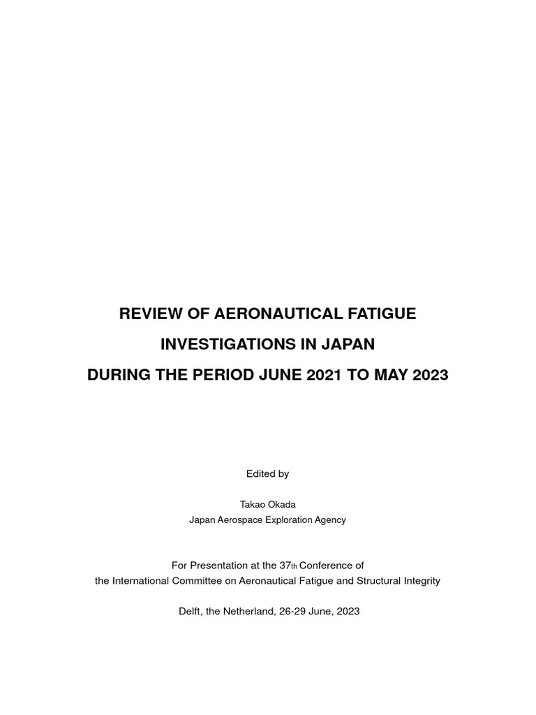 ICAF2023 National Review Japan | PDF | Fatigue (Material) | Fracture