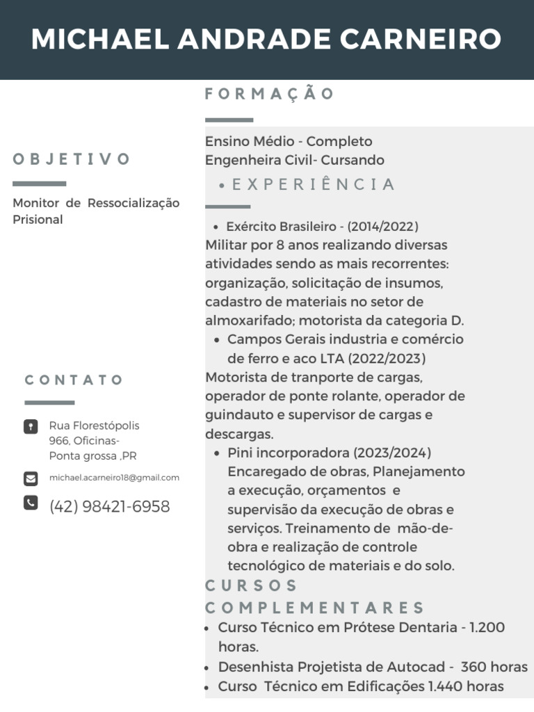 Currículo Michael | PDF