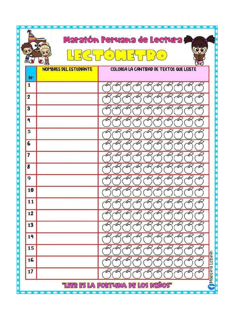 Ficha - Maratón de Lectura | PDF