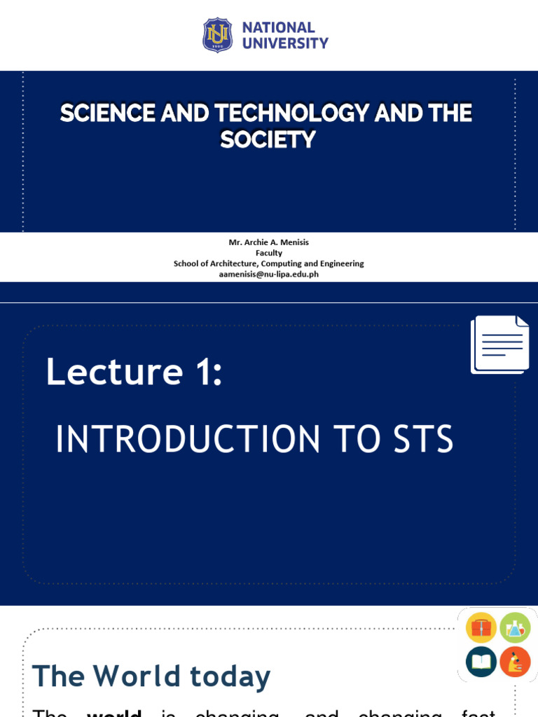 Lecture 1 - Introduction To STS | PDF | Science | Human