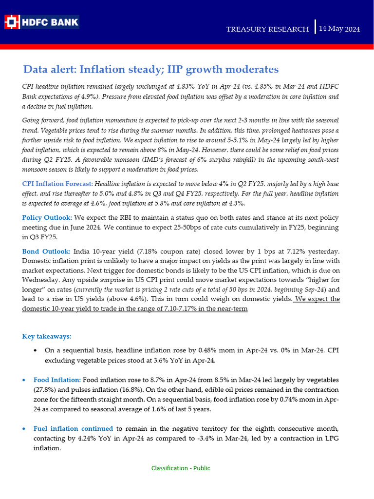 April 2024 CPI and IIP Growth Insights | PDF | Inflation | Consumer ...