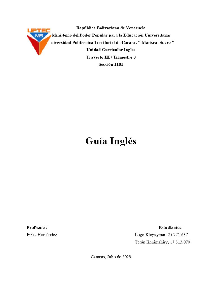 Guias Ingles Ejercicios Resueltos | PDF