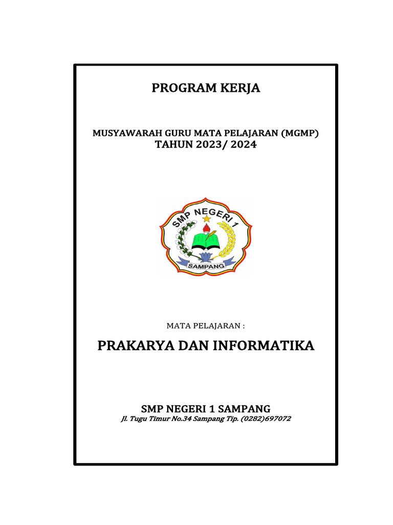 Program Kerja MGMP | PDF