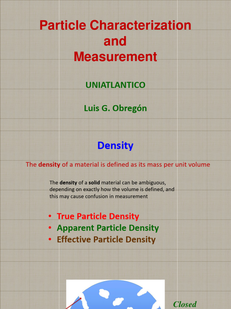 P5 - Particle Characterization and Measurements - COMPLETA | PDF | Density | Physical Sciences