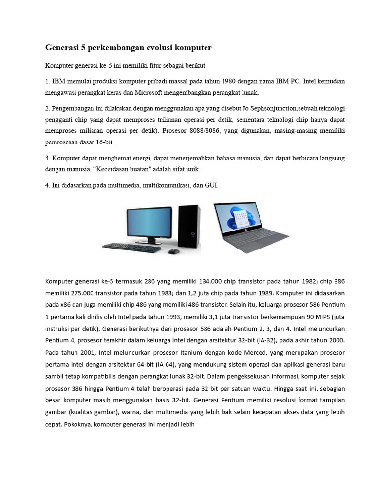 Evolusi Komputer Generasi Kelima | PDF | Komputer | Teknologi & Rekayasa