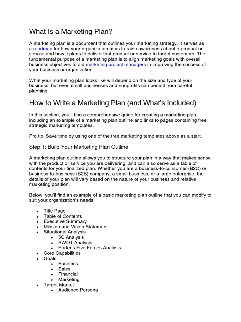 How To Write A Marketing Plan (And What's Included) 2024 | PDF ...