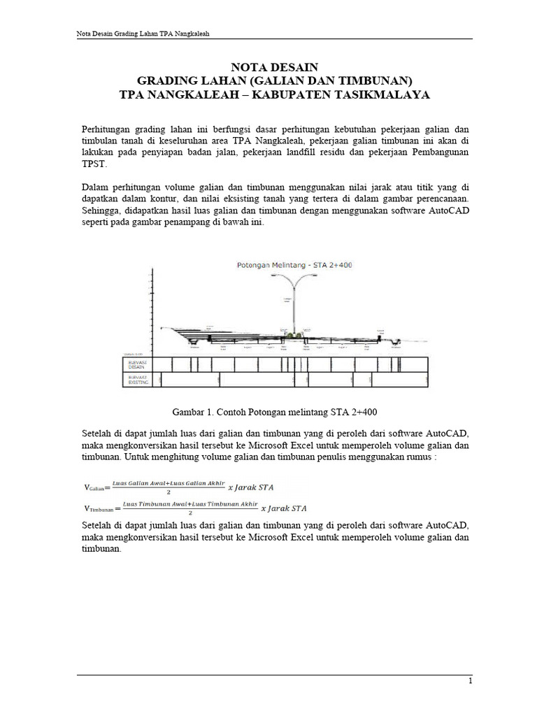 Nota Desain Gradingplan | PDF