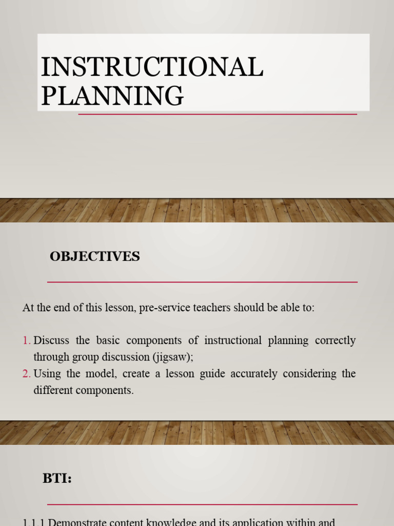 Lesson 6 - Instructional Planning Components | PDF | Learning ...