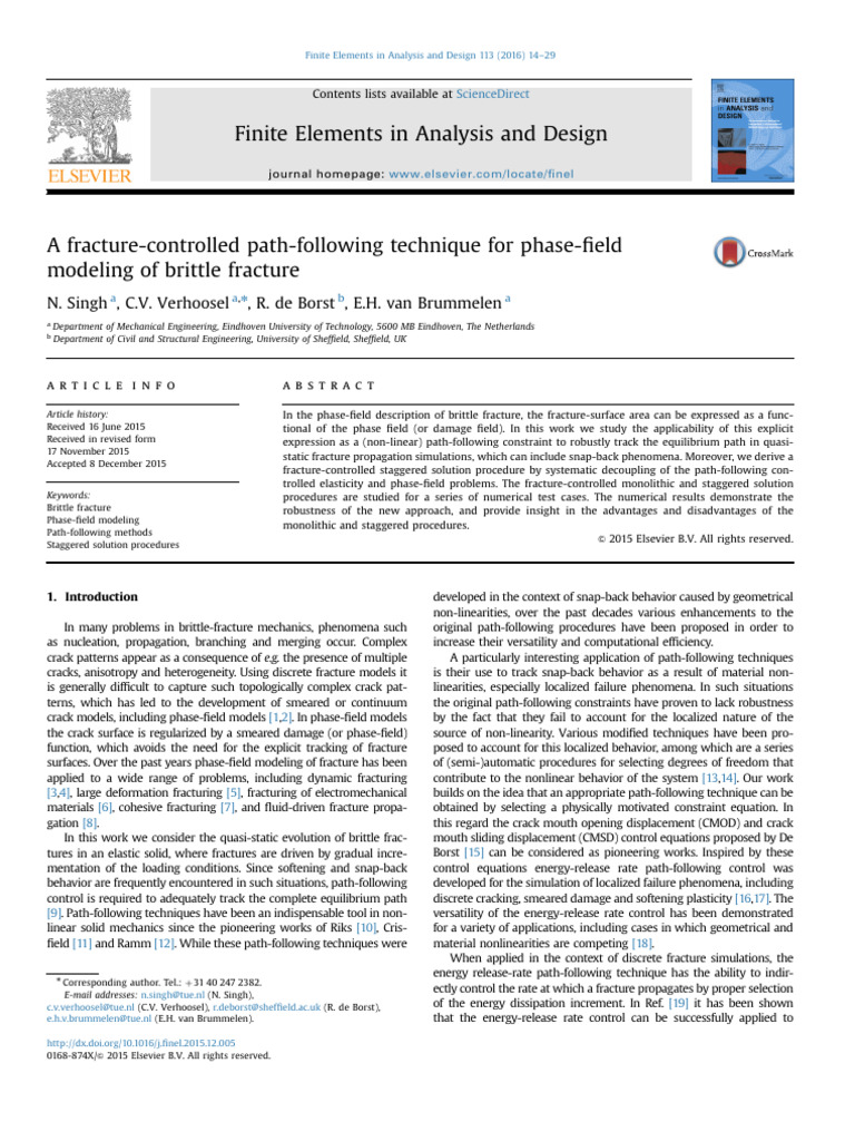 A Fracture Controlled Path Following Technique For Phase Field Modeling
