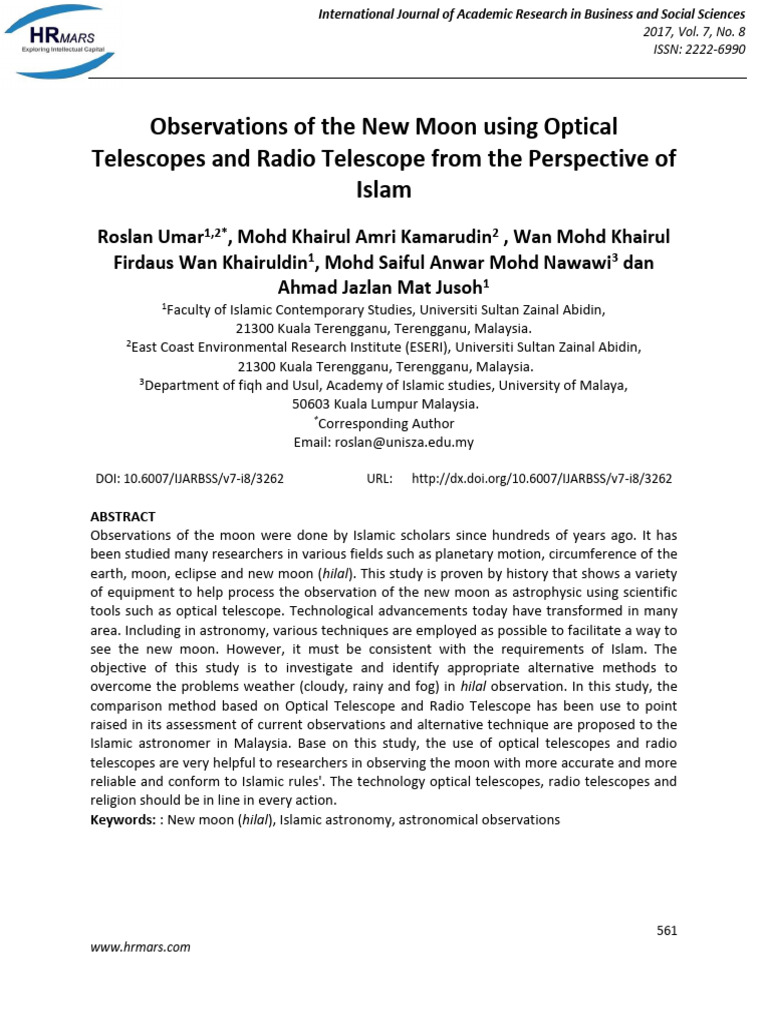 Observations of The New Moon Using Optical Telescopes and Radio | PDF ...