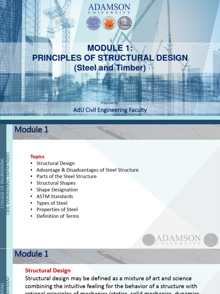 MODULE 1 PRINCIPLES OF STRUCTURAL DESIGN | PDF | Buckling | Structural ...