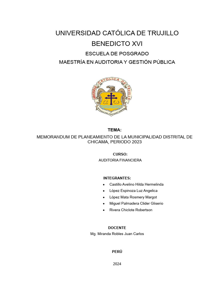 Trabajo Grupal 01 Miguel Palmadera Clider | PDF