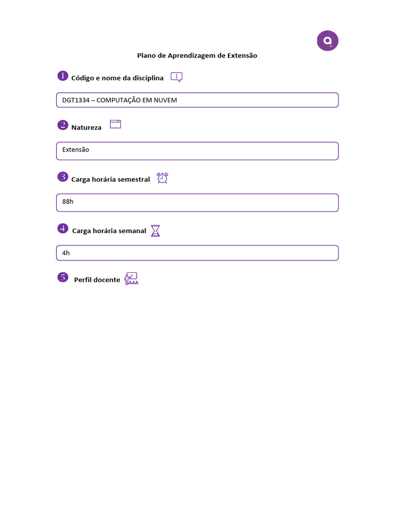 Plano Da Aprendizagem Computac A o em Nuvem Dgt1334 | PDF | Computação ...
