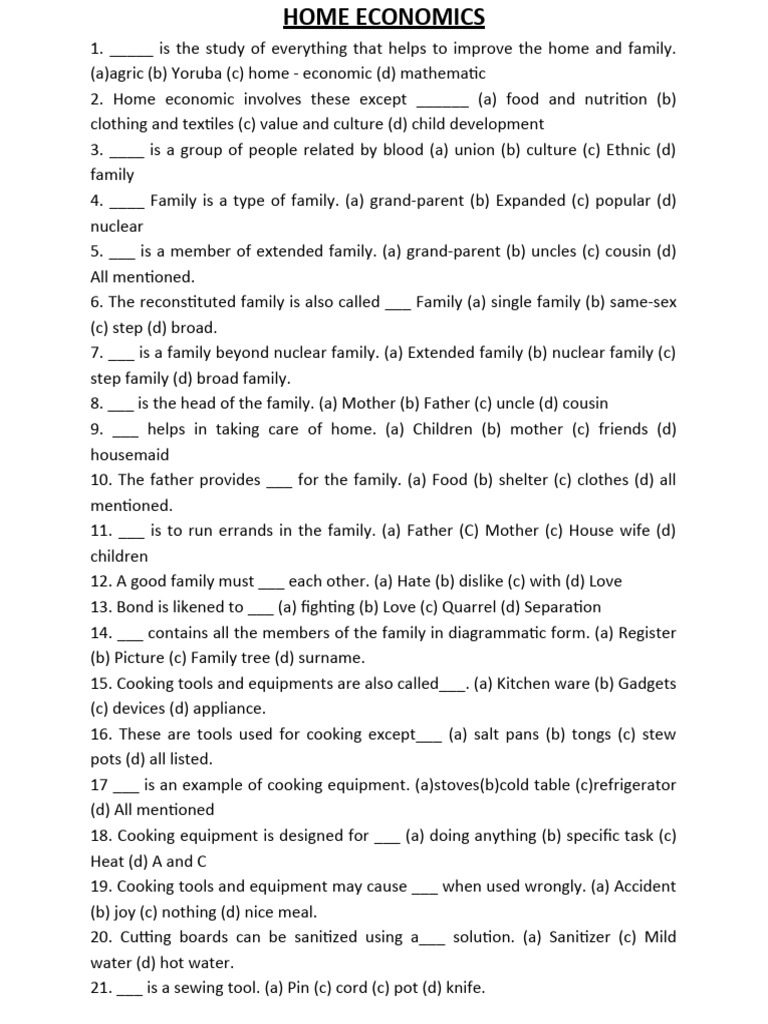 Home Economics | PDF | Israelites | Moses