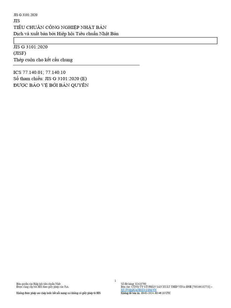 Jis G 3101.2020 | PDF