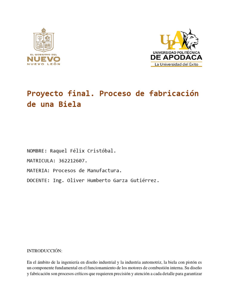 proyecto manufactura | PDF | Perforar | Acero