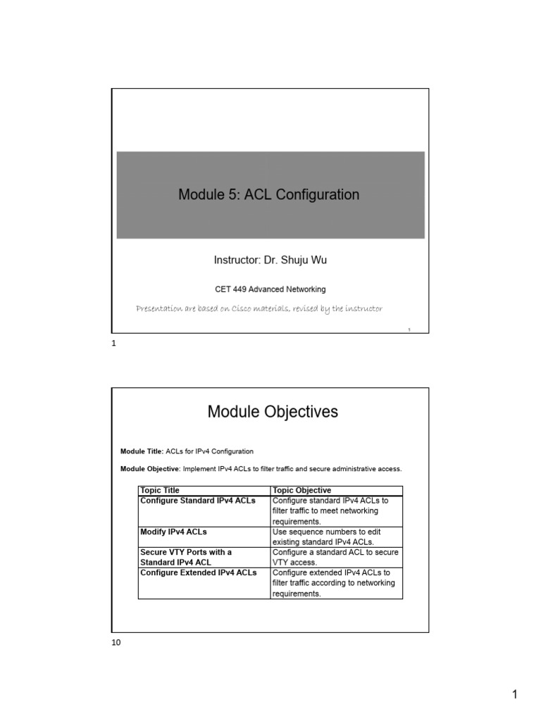 ENSA - Module - 5 - ACL Config | PDF | Port (Computer Networking) | Ip Address