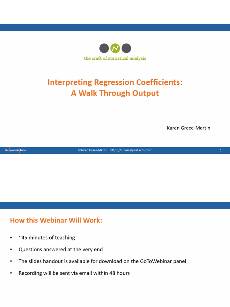 COSA-Interpreting-Regression-Coefficients-Slides-Handout | PDF | Dependent And Independent ...