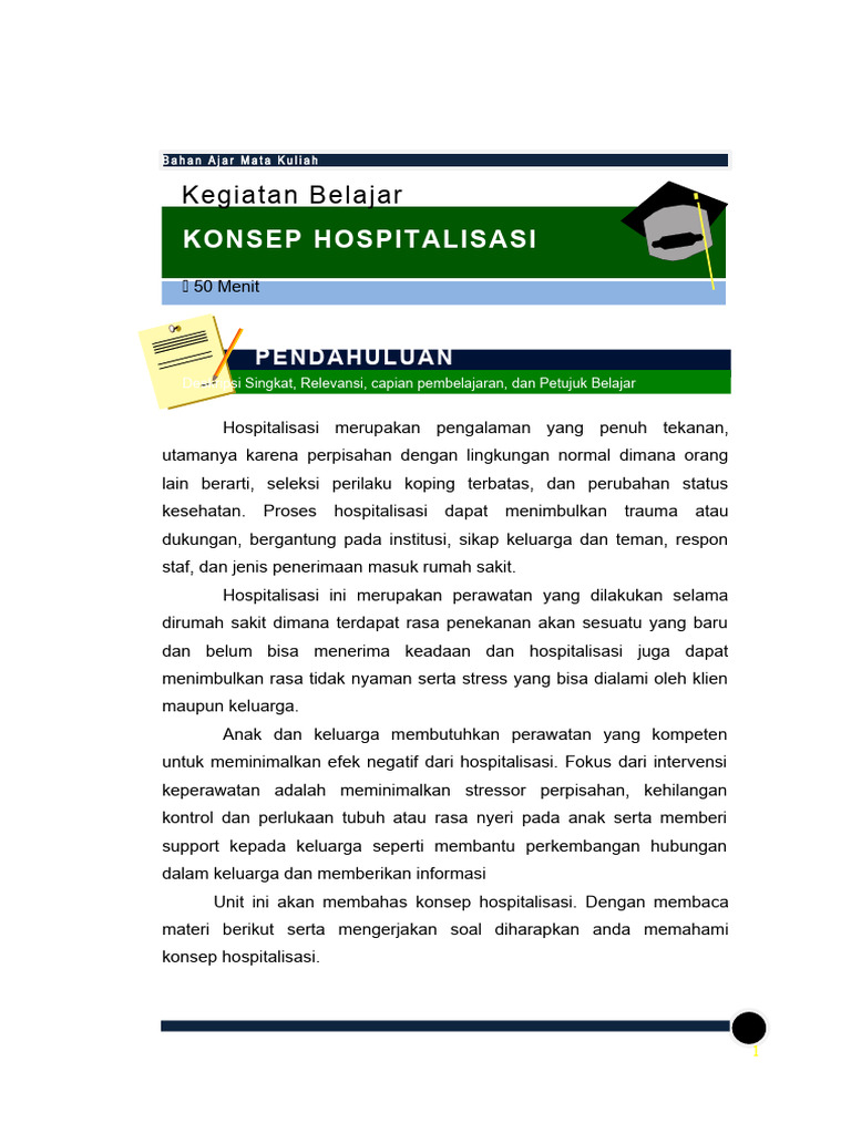 RPS 5 Konsep Hospitalisasi | PDF