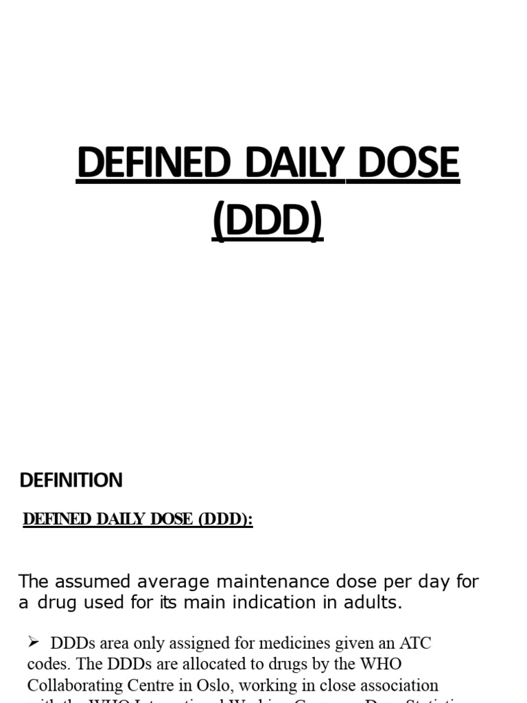 Understanding Defined Daily Dose (DDD) | PDF | Health Care | Medicine