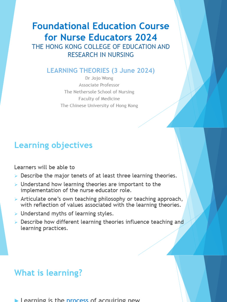 Nurse Educators' Learning Theories Course | PDF | Constructivism (Philosophy Of Education ...