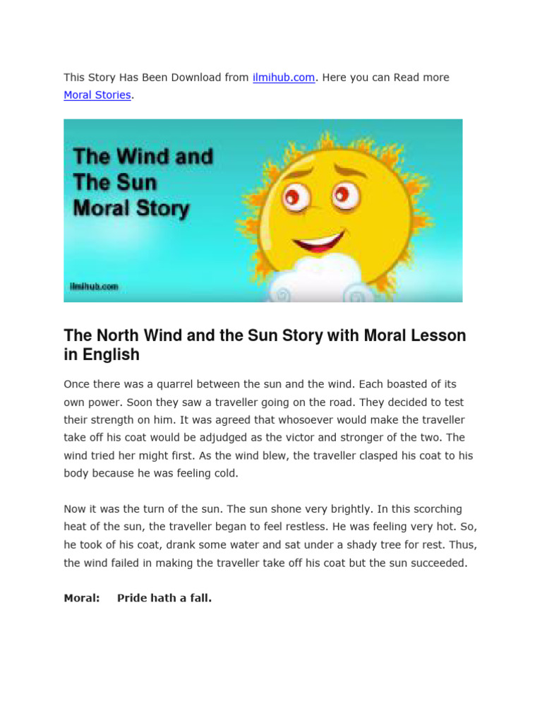 The Wind and The Sun Story Moral | PDF | Religion & Spirituality ...