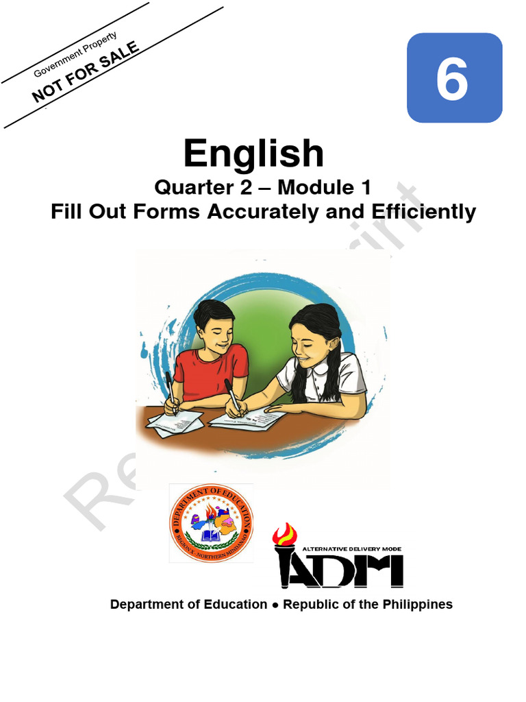 Eng6 Q2 Mod1 FillingOutForms v5 | PDF | Knowledge | Procedural Knowledge