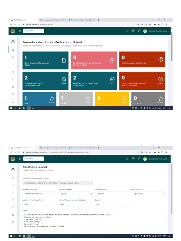 Screenshot Penginputan Go Kups | PDF